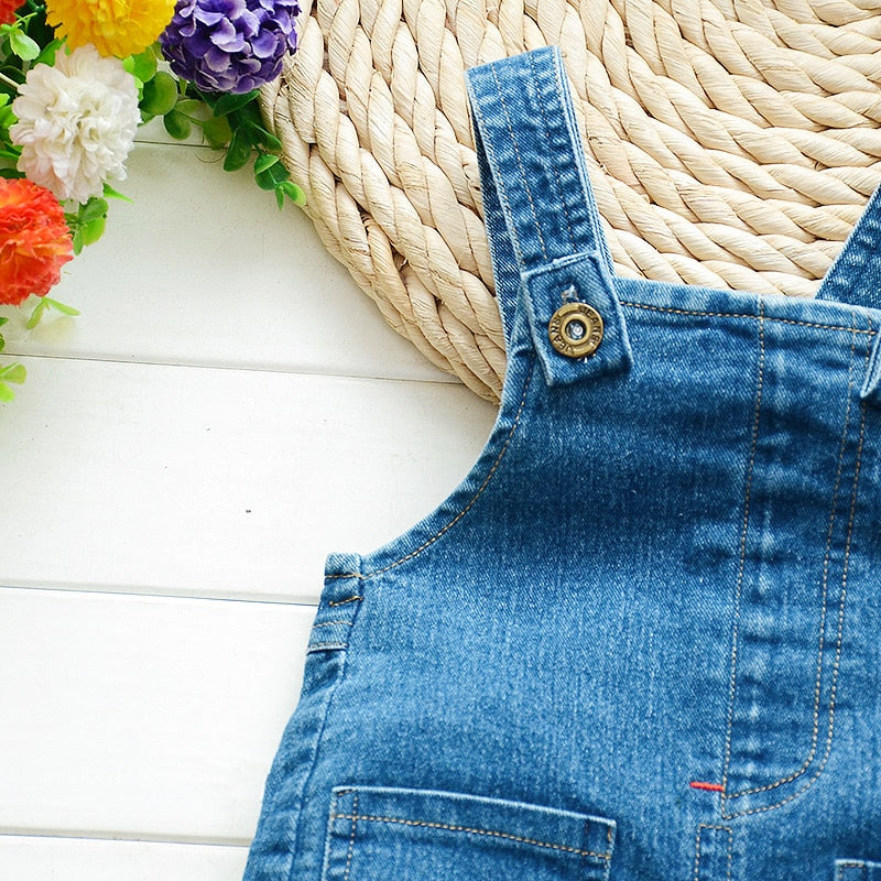 Denim Overalls for Little Boys and Girls from 1 - 4 Years with Cartoon ...